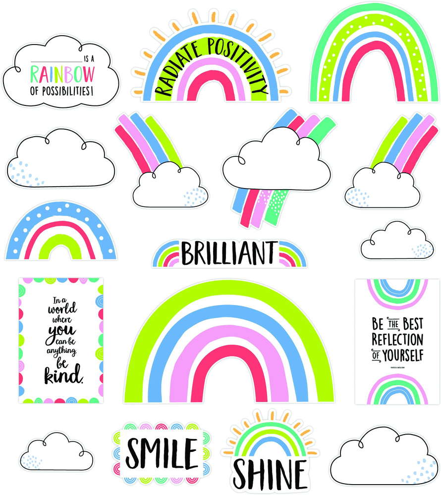 Rainbow Doodles Doodly Rainbows Bulletin Board Set Creative Teachin...