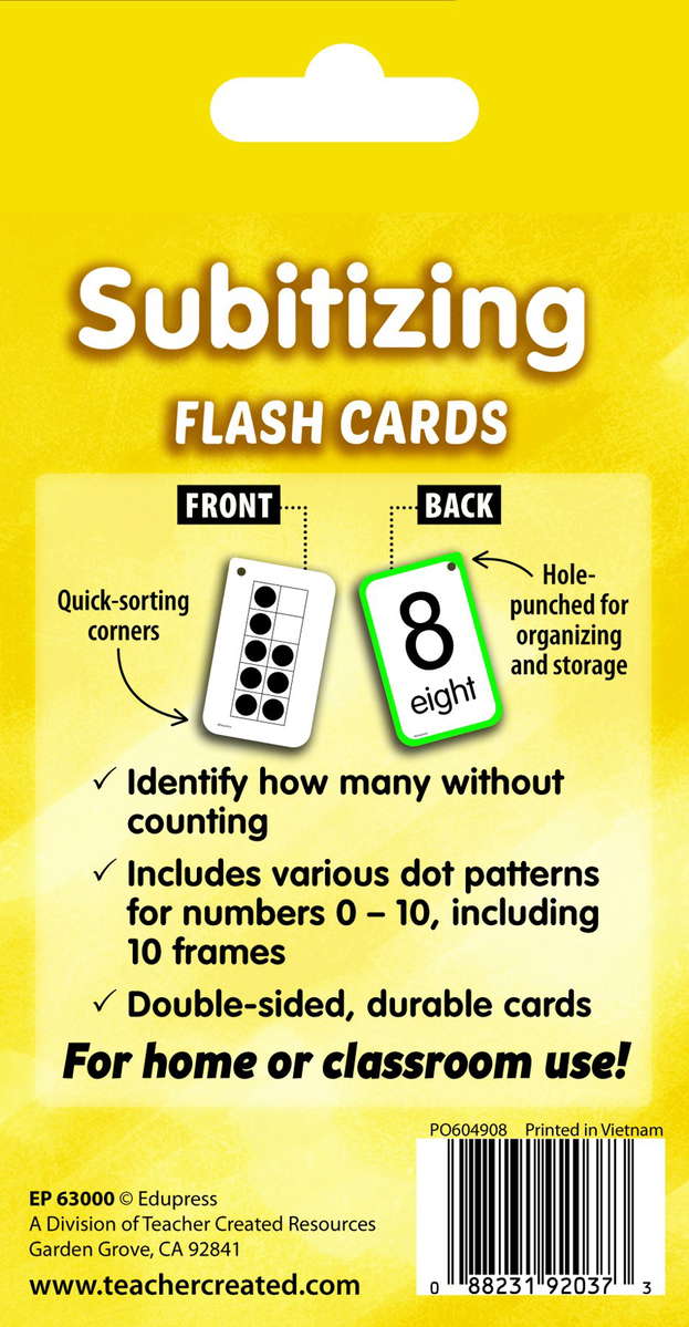 Subitizing Flash Cards EP-63000