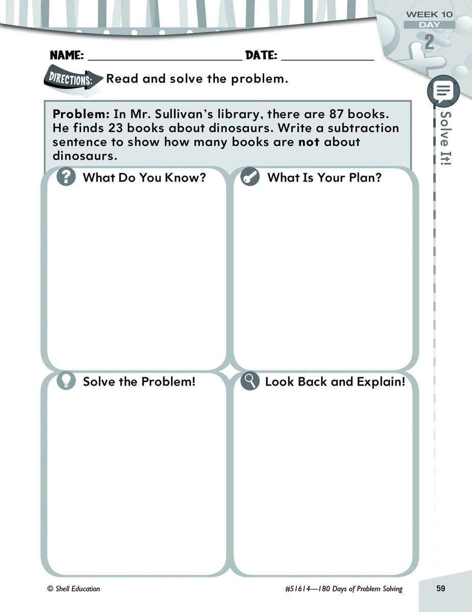 180 Days of Problem Solving for Second Grade SEP51614