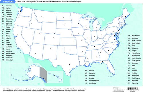 United States Map Learning Mat Teacher Created Resources TCR21019