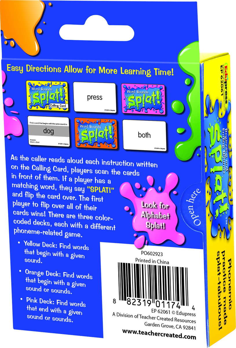 Splat™ Game: Beginning & Ending Sounds EP-62061