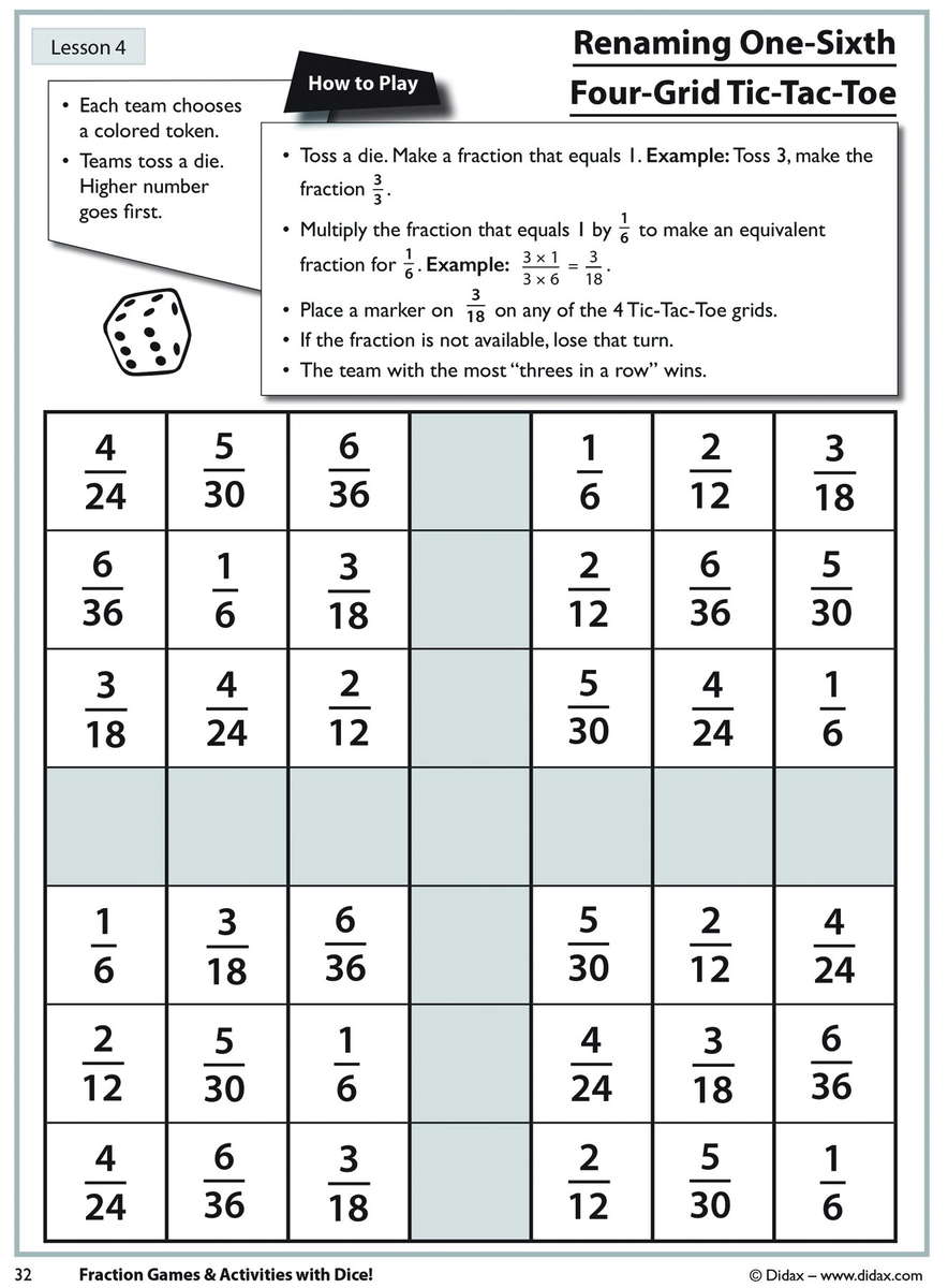 Fraction Fluency Games & Activities with Dice DD-211187